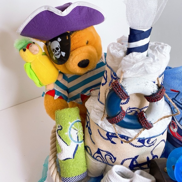 Handmade | Accessories | Pirate Ship Diaper Cake Nautical Themed | Poshmark